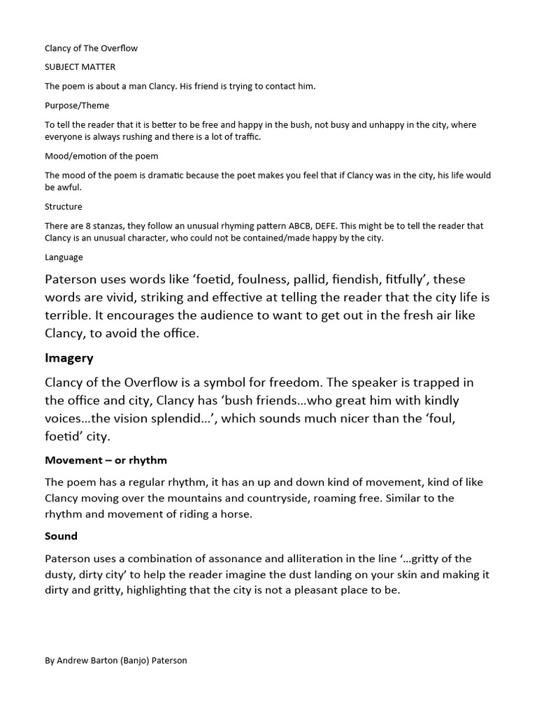 Clancy of The Overflowspecs and Slims | PDF | Art | General Fiction