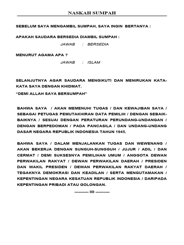 Naskah Sumpah | PDF