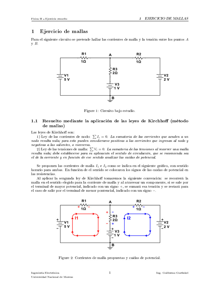 Ejercicio de Mallas | PDF | Resistencia Eléctrica y Conductancia | voltaje