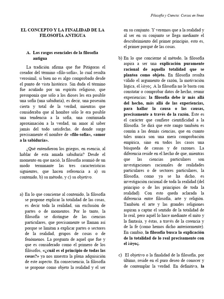 El Concepto y La Finalidad de La Filosofía Antigua | PDF | Verdad ...