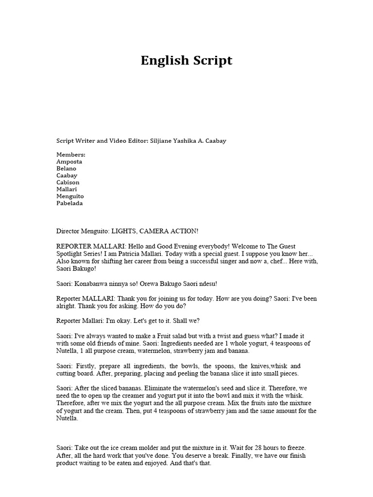 English Script | PDF