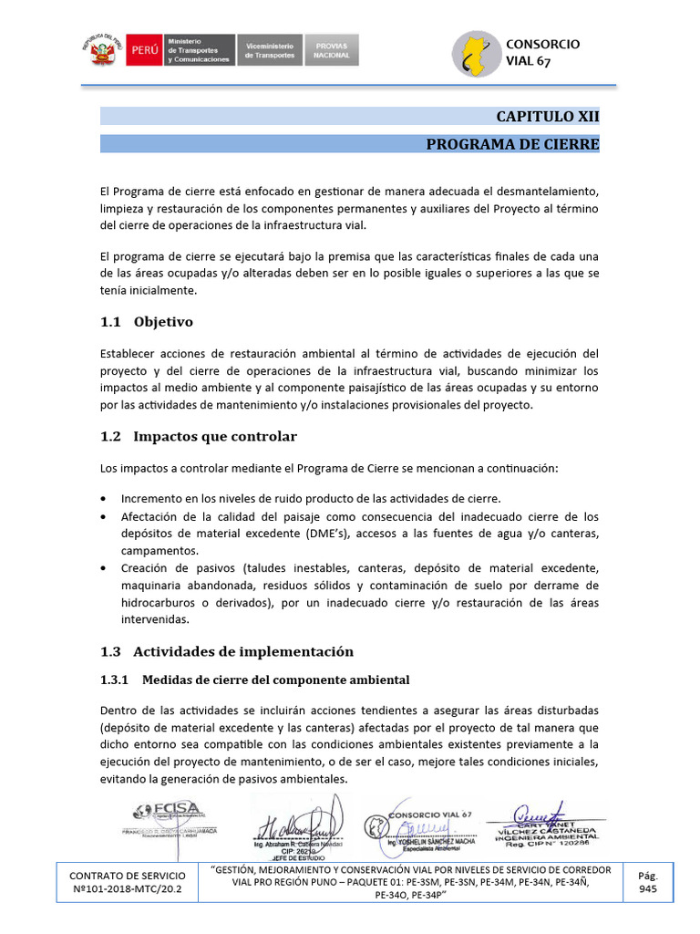 Capitulo XII Programa de Cierre | PDF | Entorno natural | Suelo