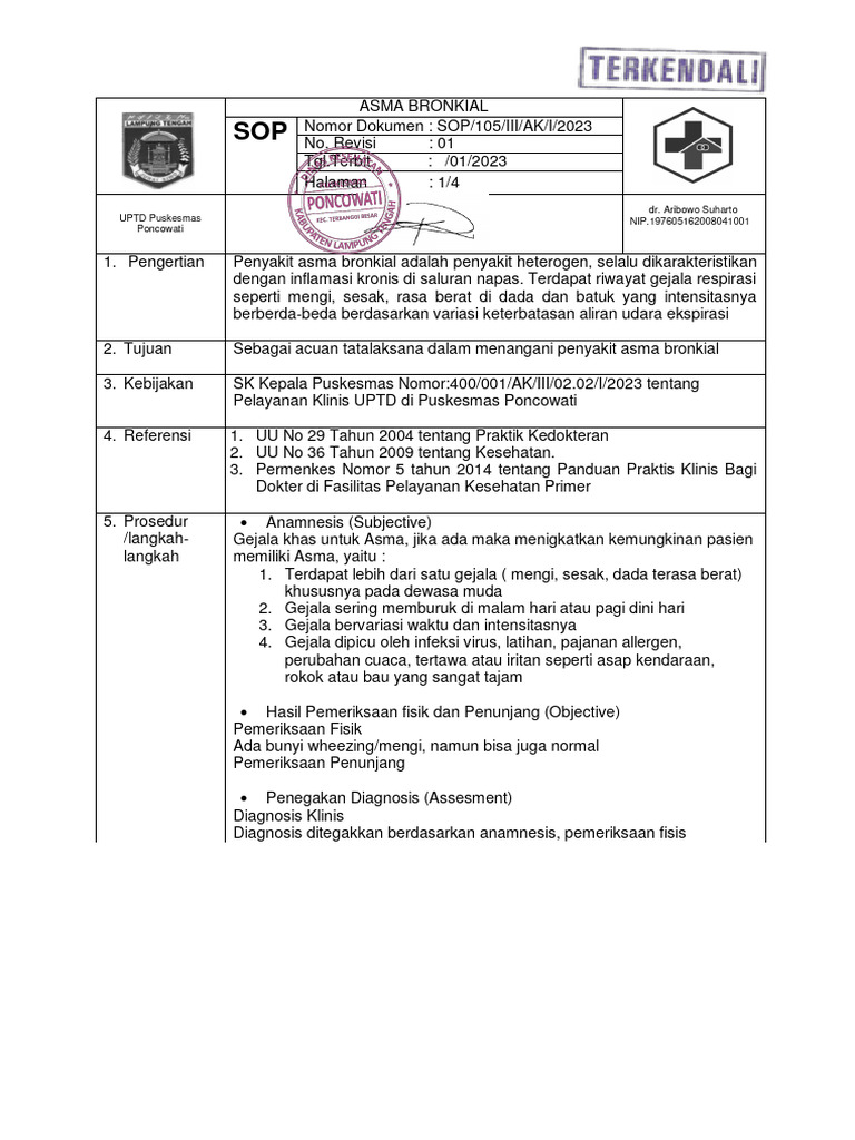 Sop Asma Bronkial | PDF