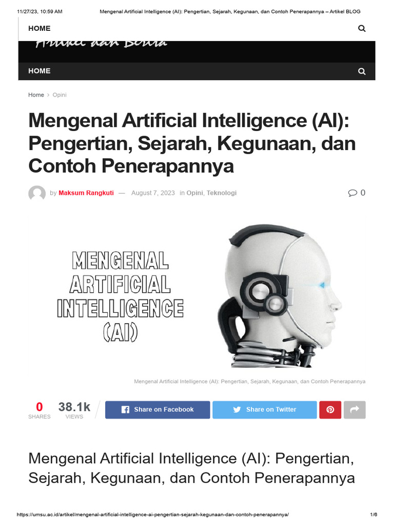 Mengenal Artificial Intelligence (AI) - Pengertian, Sejarah, Kegunaan, Dan Contoh Penerapannya ...