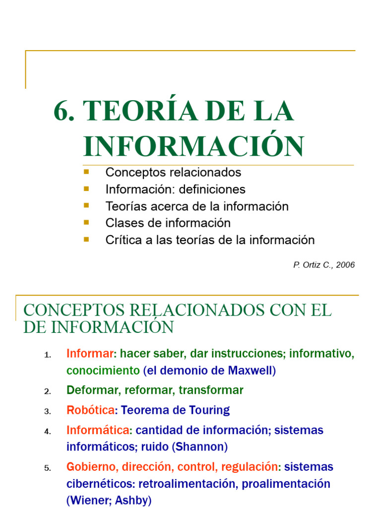 Pbg6-Teoria de La Informacion | PDF | Información | Semiótica