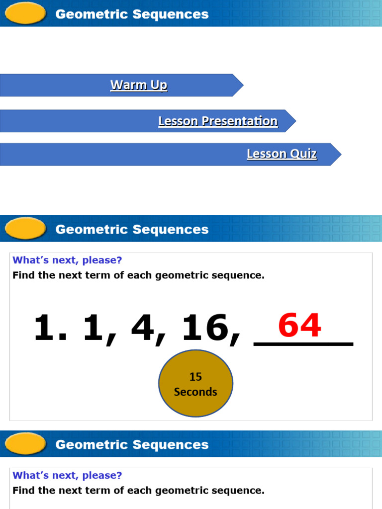Geometric Sequences | PDF | Sequence | Elementary Mathematics