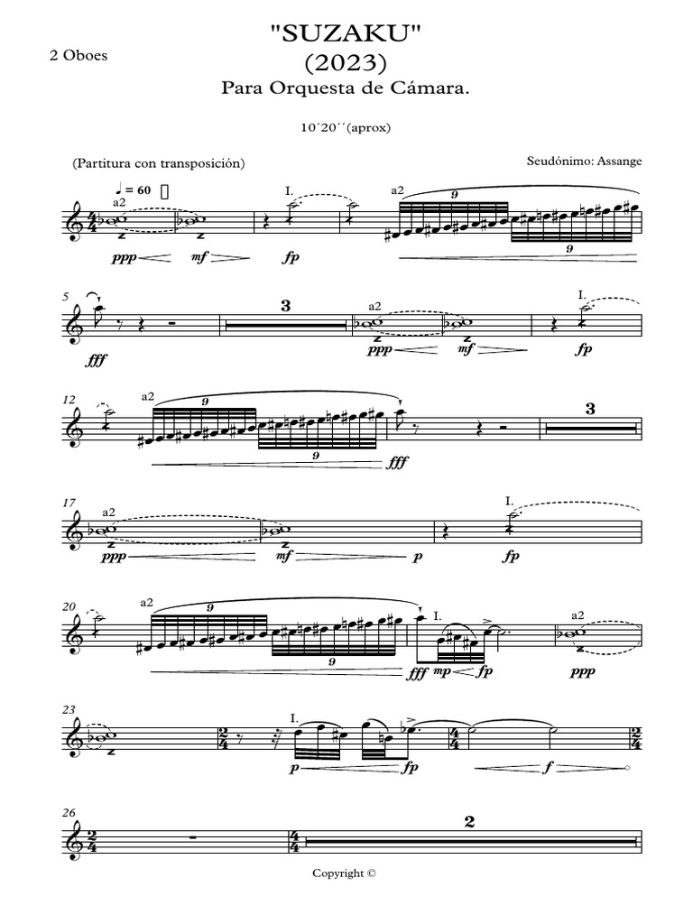 3.suzaku (Luis Advis 2023) - 2 Oboes | PDF