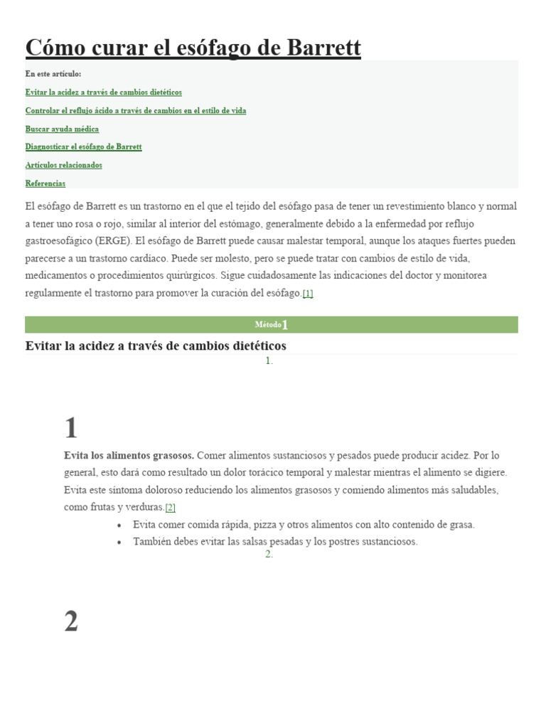 Cómo curar el esófago de Barrett | PDF | La enfermedad por reflujo ...