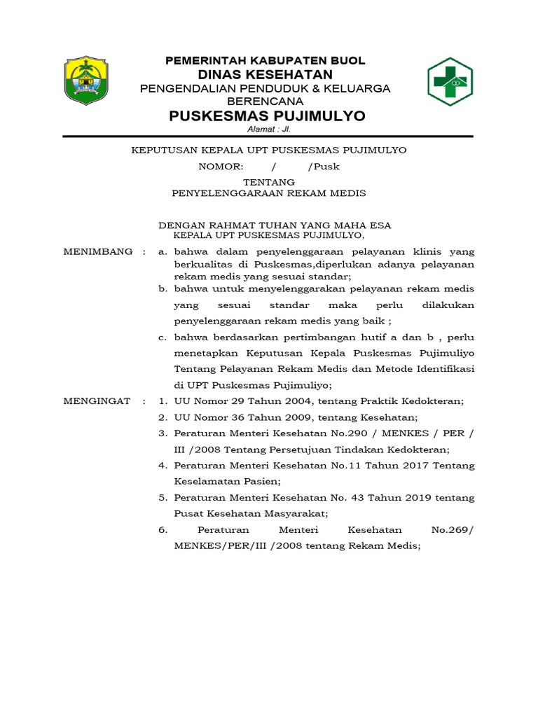 SK Rekam Medik | PDF