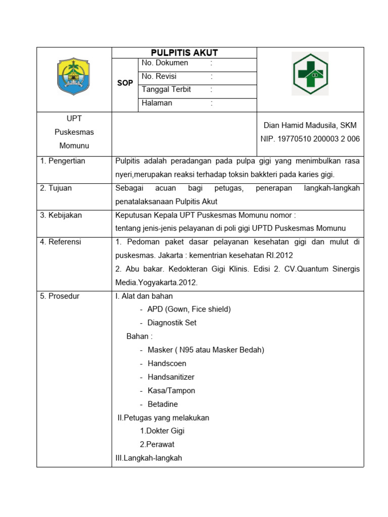 Pulpitis Akut | PDF | Sains & Matematika