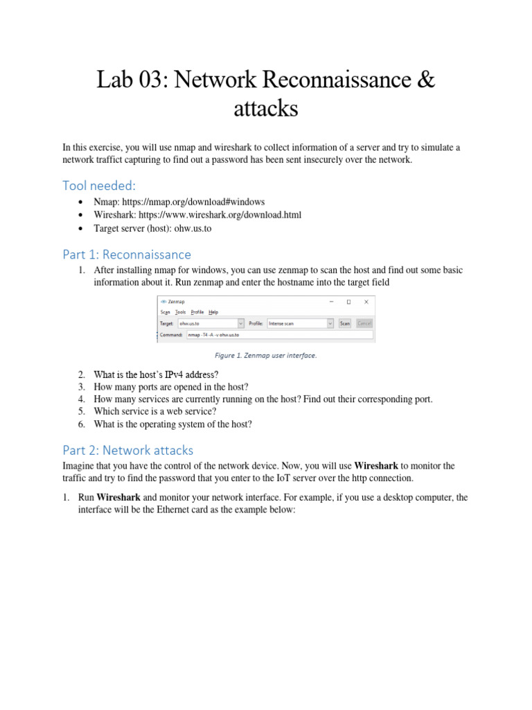 Lab 03 Network Reconnaissance And Attacks Pdf Computer Network World Wide Web