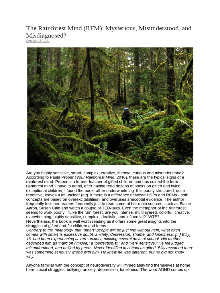 Understanding the Rainforest Mind | PDF | Autism Spectrum | Cognitive ...