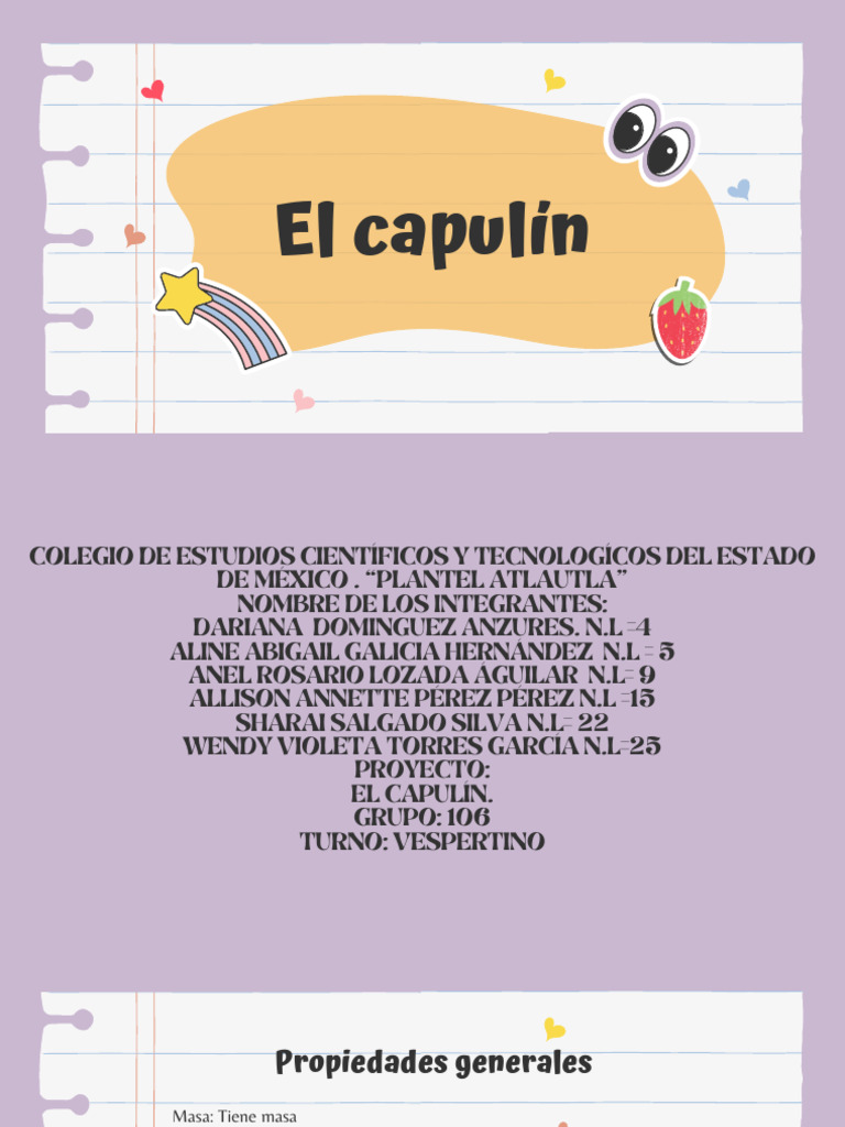 Presentación Capulín - 20231112 - 155804 - 0000 - 031533 | PDF | Caloría | Vitamina