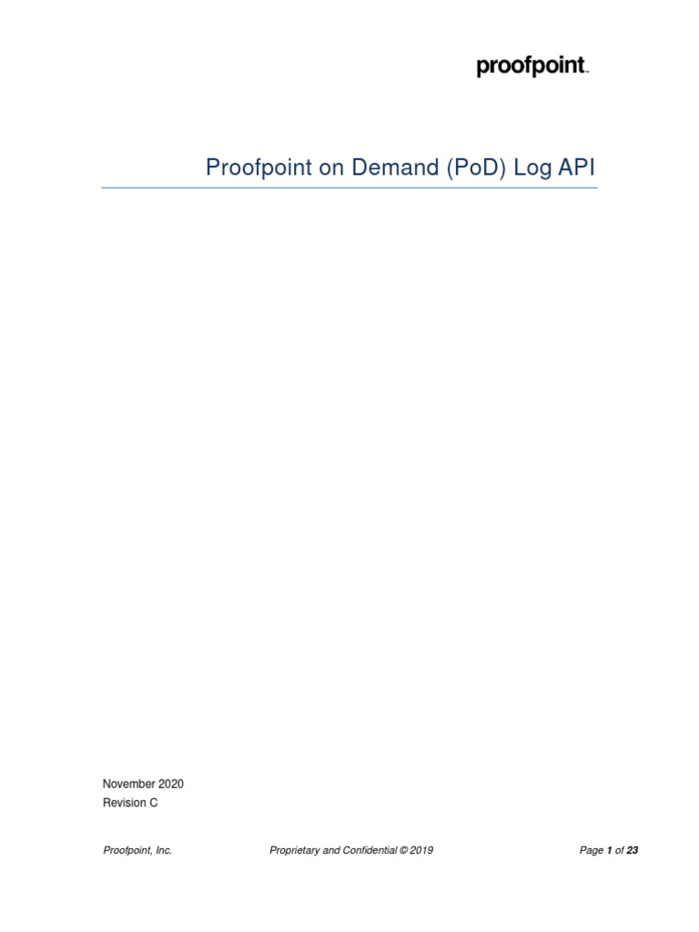 Proofpoint On Demand Log Api Rev C | PDF | Ip Address | Transport Layer ...
