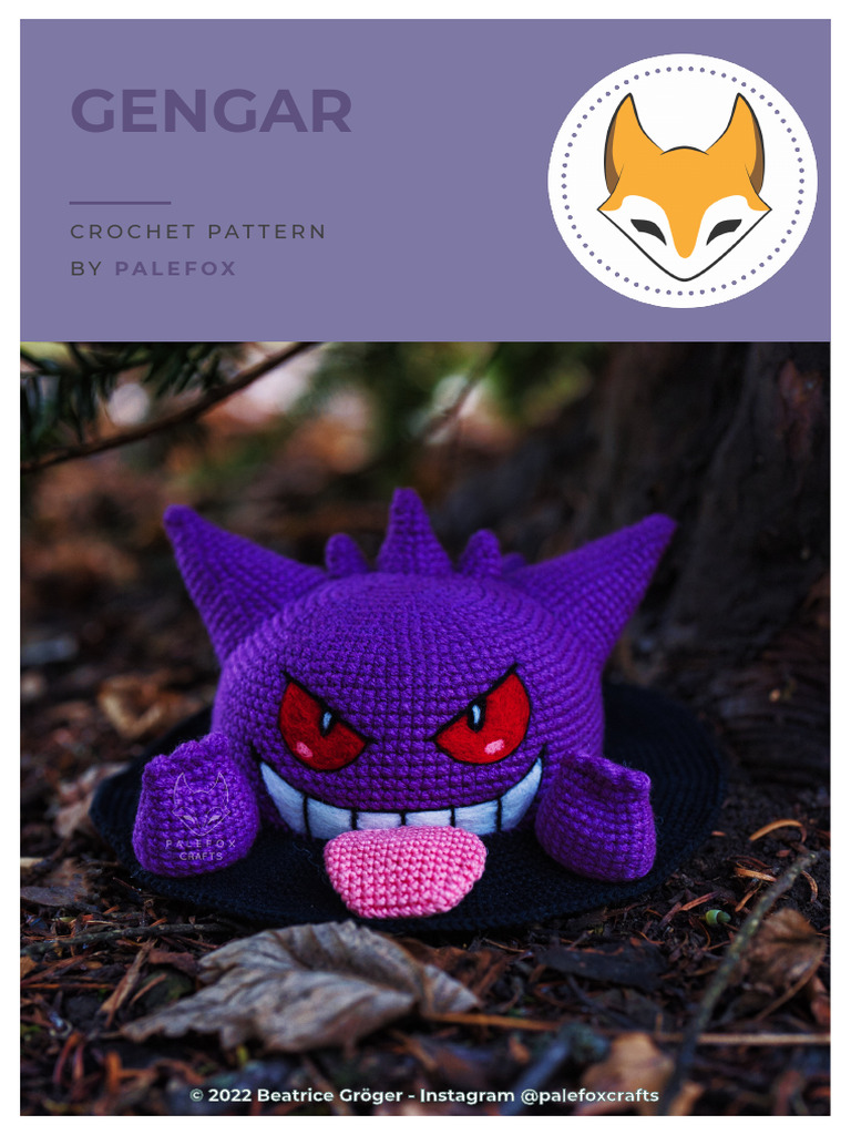 Gengar Pattern by Palefoxcrafts V01 | PDF | Crochet | Yarn