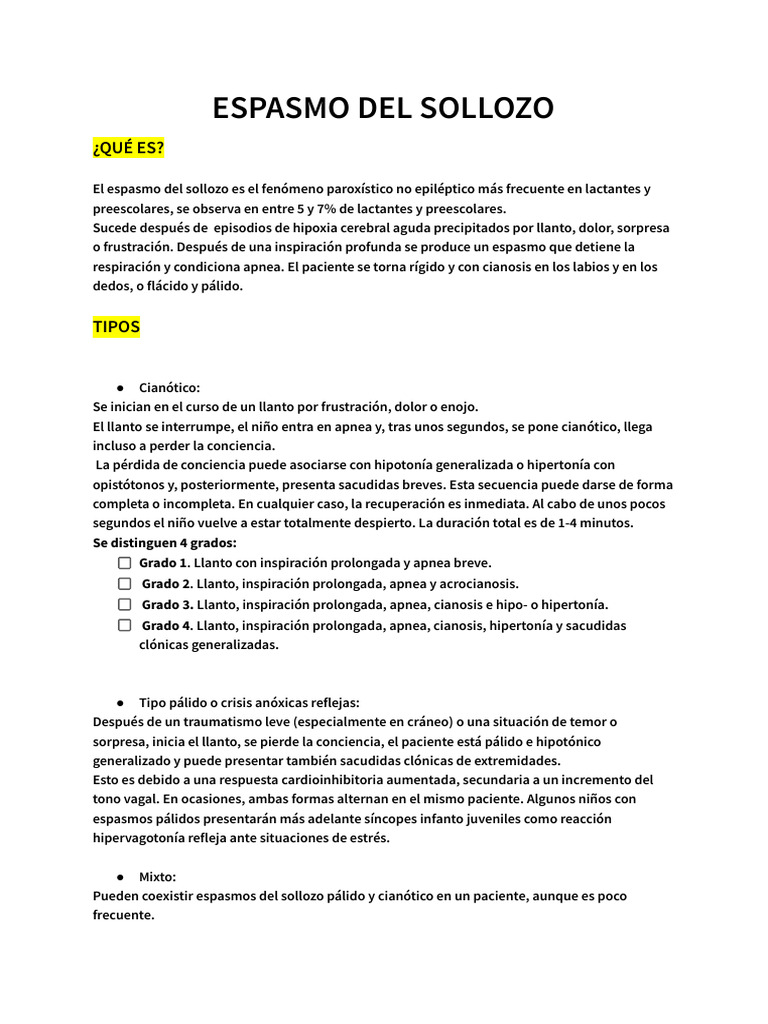 Espasmo Del Sollozo | PDF | Apnea | Epilepsia