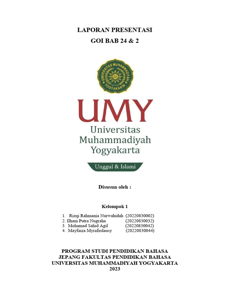 Laporan Akhir Chukyu Moji Goi | PDF