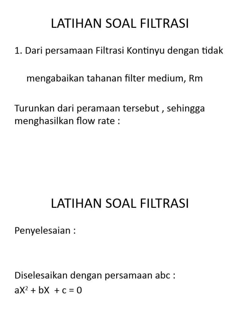 Latihan Soal Filtrasi Fix | PDF