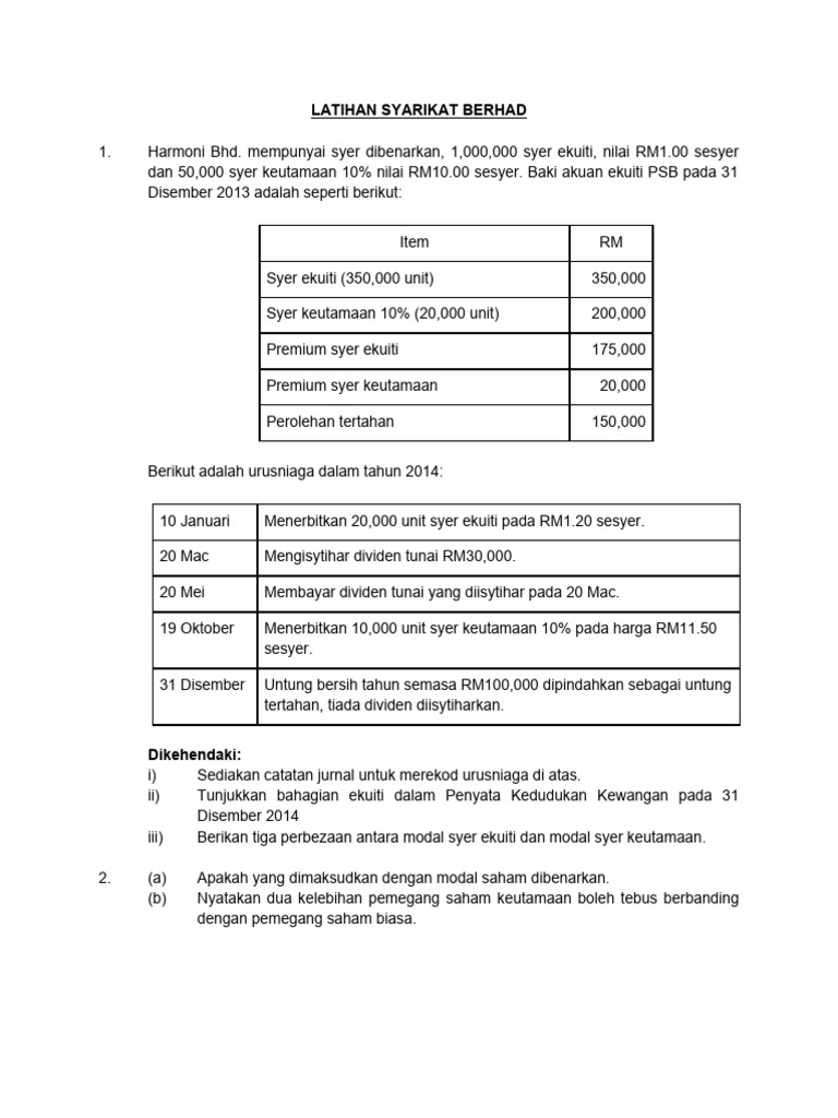 Latihan Syarikat Berhad | PDF