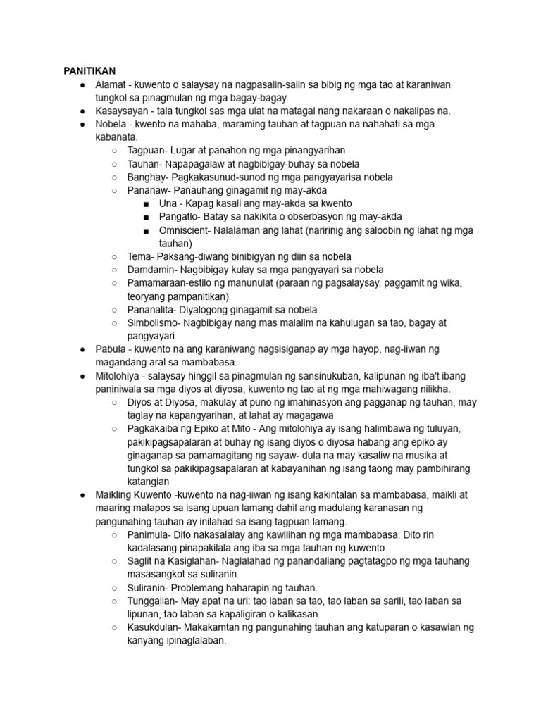 Filipino 9 Reviewer | PDF