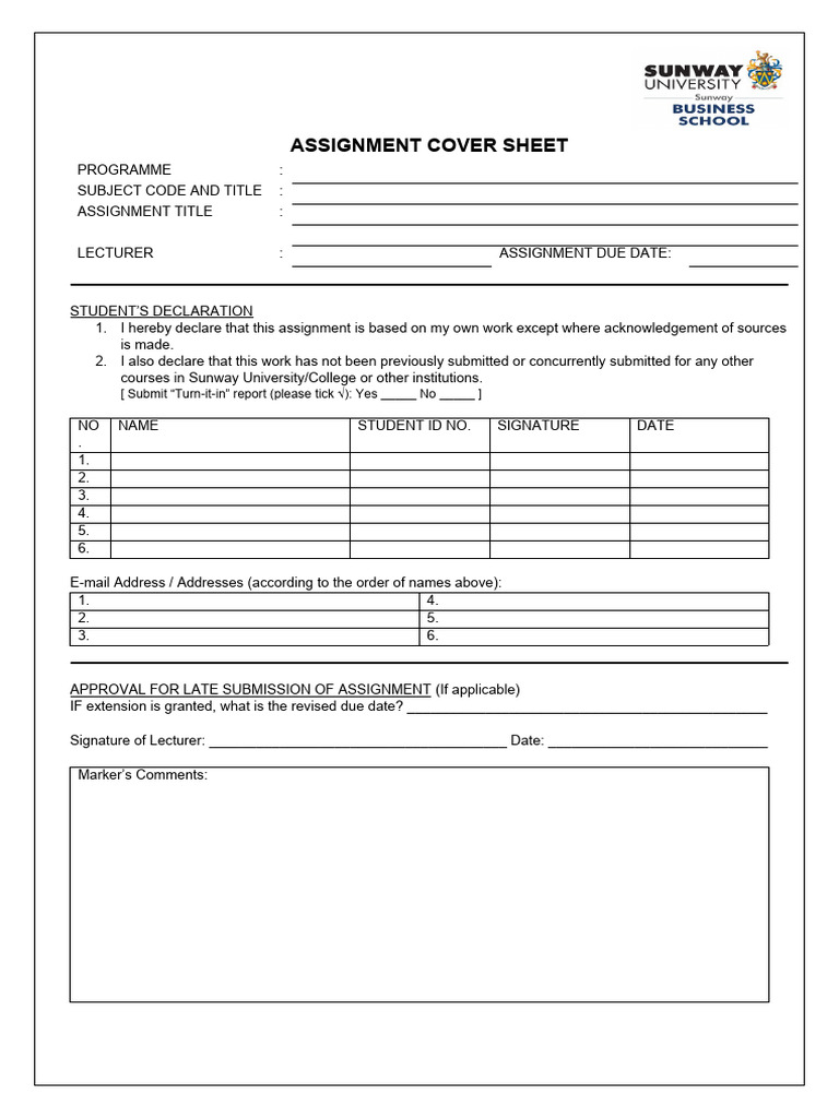 SBS Assignment Cover Sheet | PDF