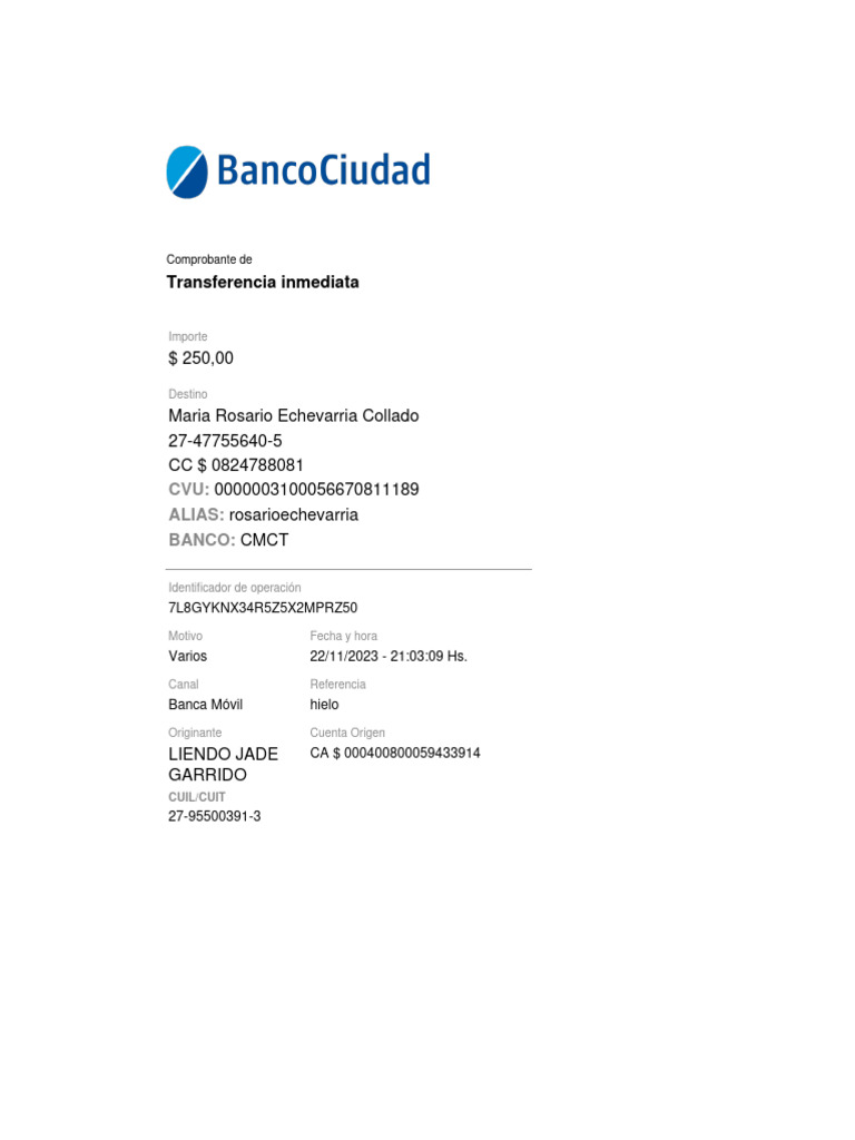 Comprobante de Transferencia - 22-11-2023 | PDF