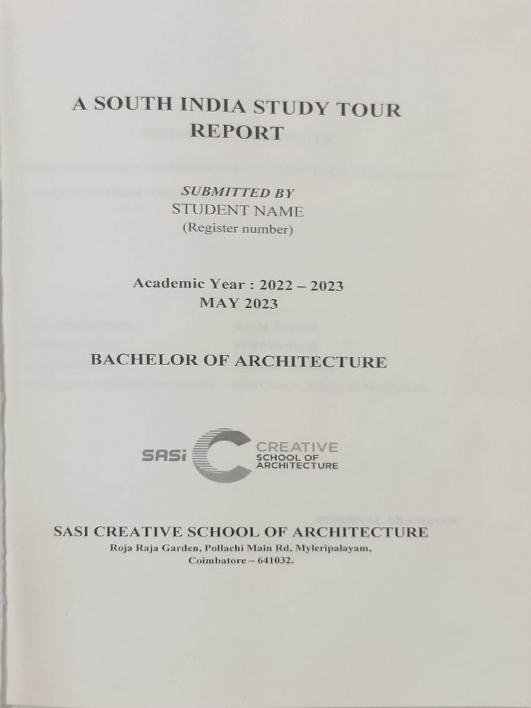 Sample Report For South India Trip | PDF
