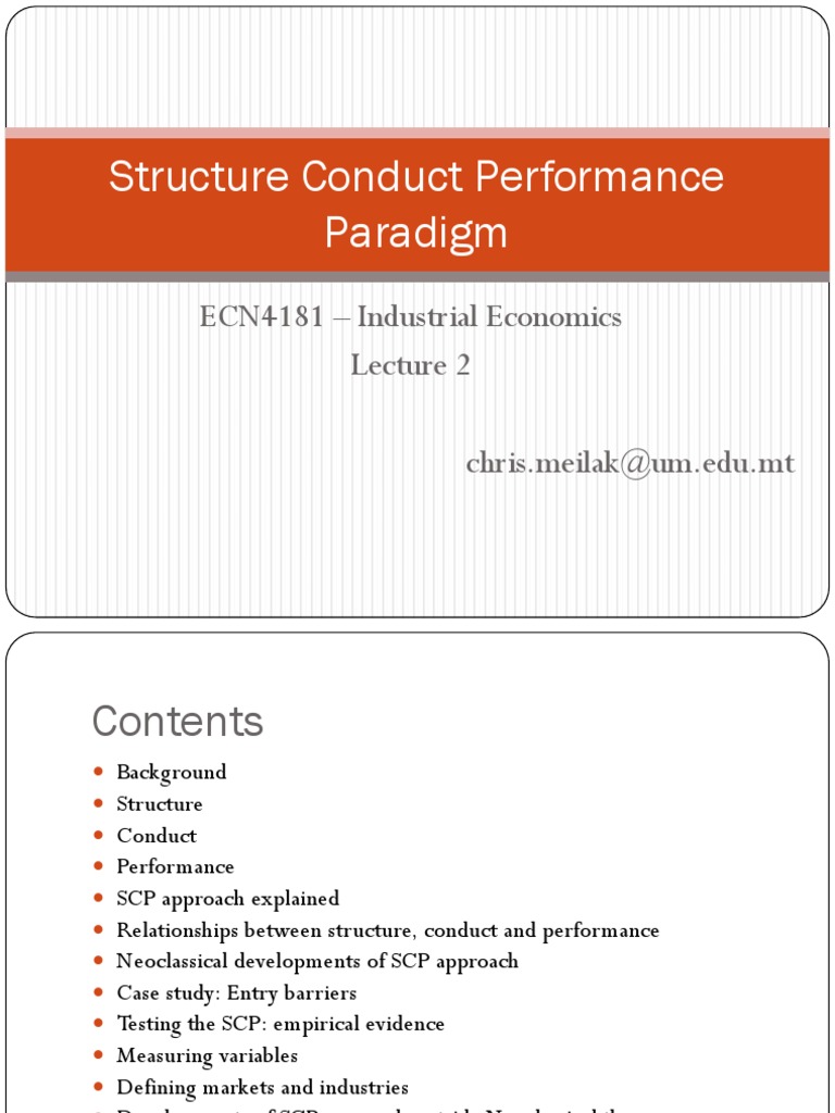 L2 - Structure Conduct Performance Paradigm | PDF | Perfect Competition ...
