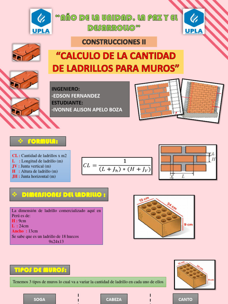Cálculo de Ladrillos para Muros en Perú | PDF