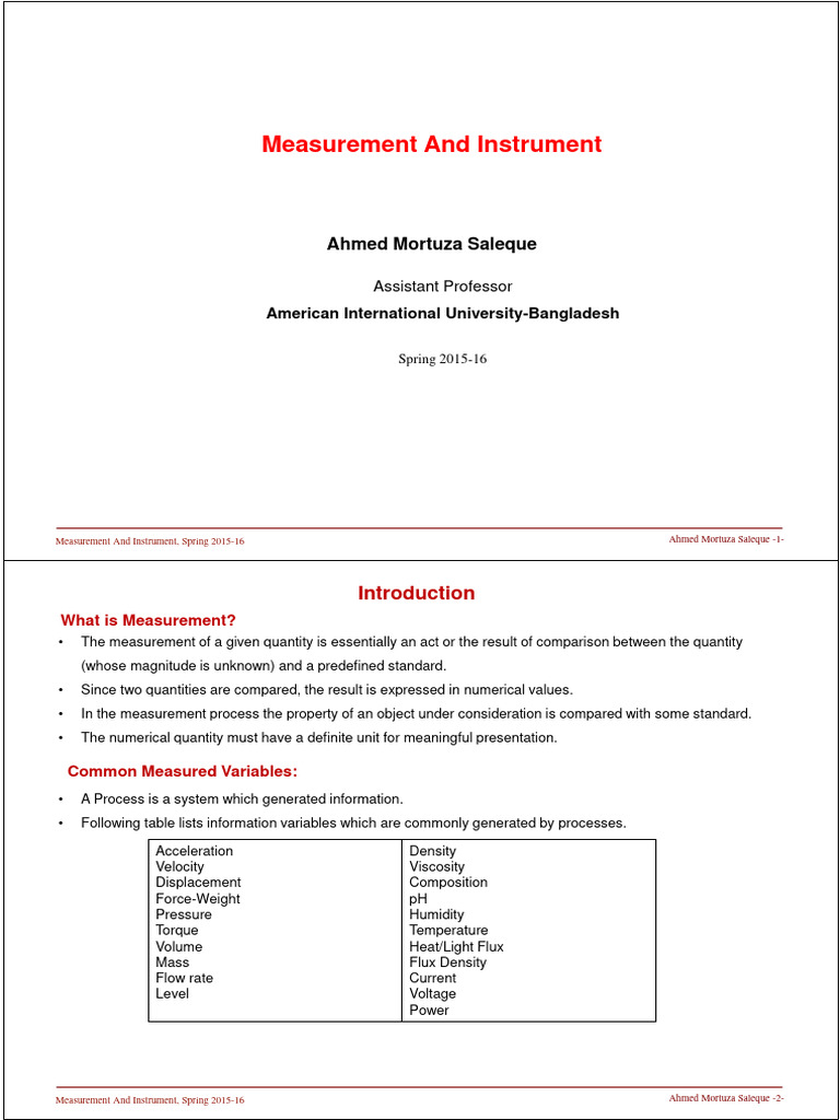 MID TERM Measurement | PDF | Pressure Measurement | Accuracy And Precision