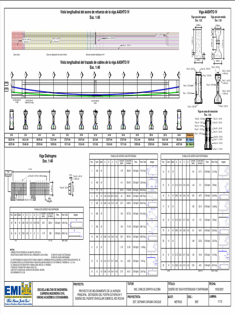 2.plano Diseño de Viga Postensada y Diafragma | Descargar gratis PDF | Construyendo tecnología ...