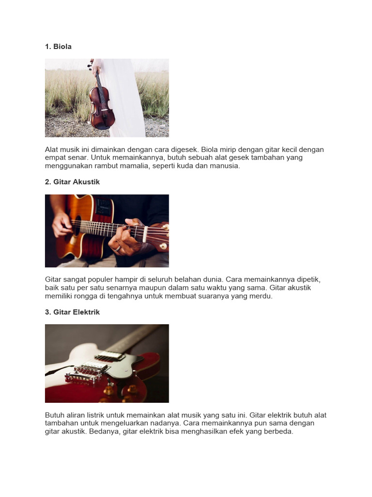 Jenis-Jenis Alat Musik Tradisional dan Modern | PDF