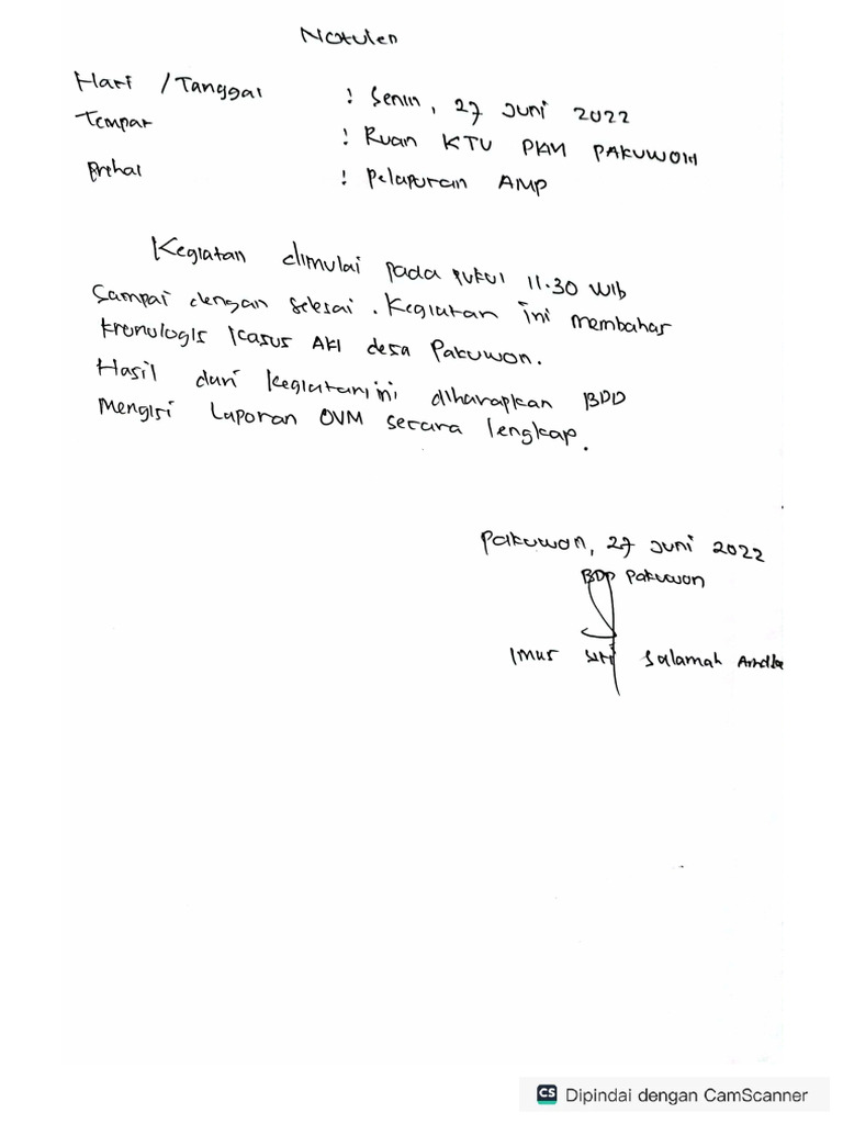 Notulen Pelaporan Amp | PDF