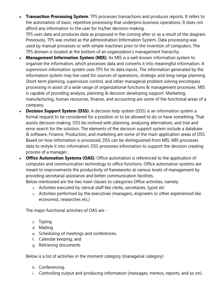 Transaction Processing System Pdf Information System System