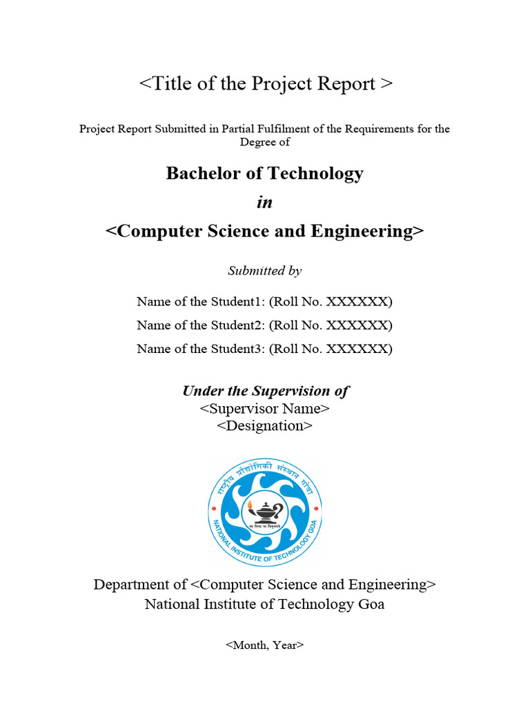 1.cover Page and First Page - B.Tech | PDF