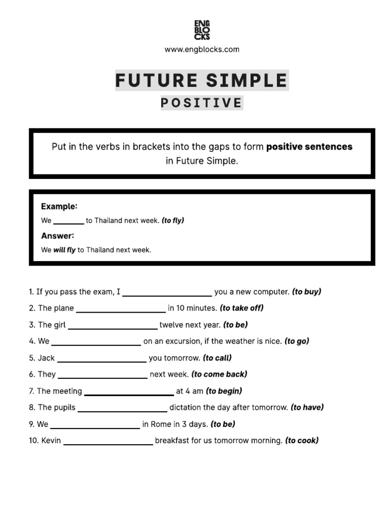 Simple Future Tense | PDF