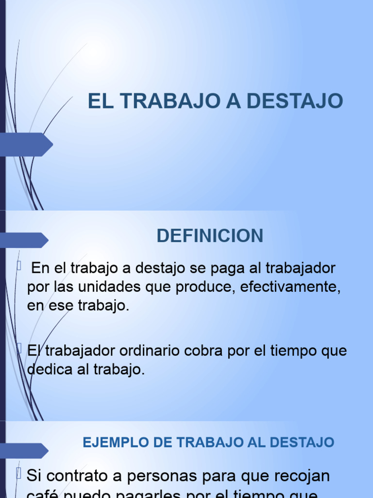 Trabajo a Destajo: Definición y Análisis | PDF