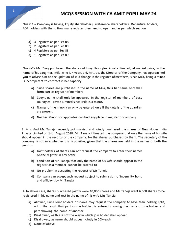 Sec 88 To 94 | PDF | Private Law | Business