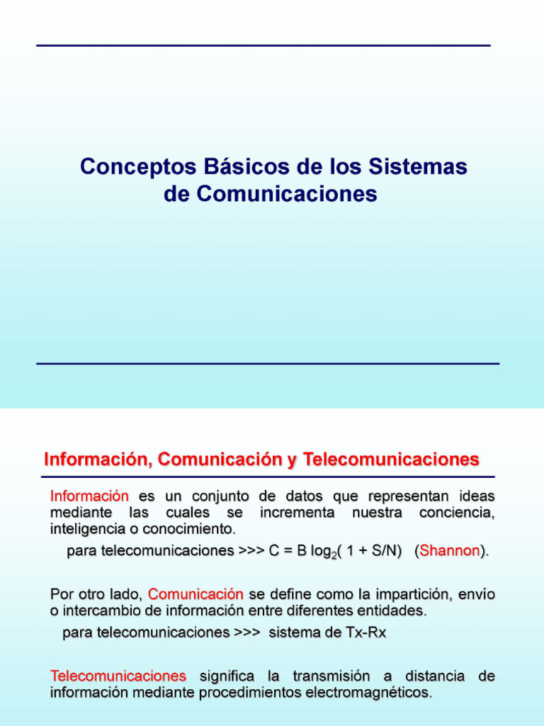 Conceptos Basicos de Los Sistemas de Comunicaciones | PDF