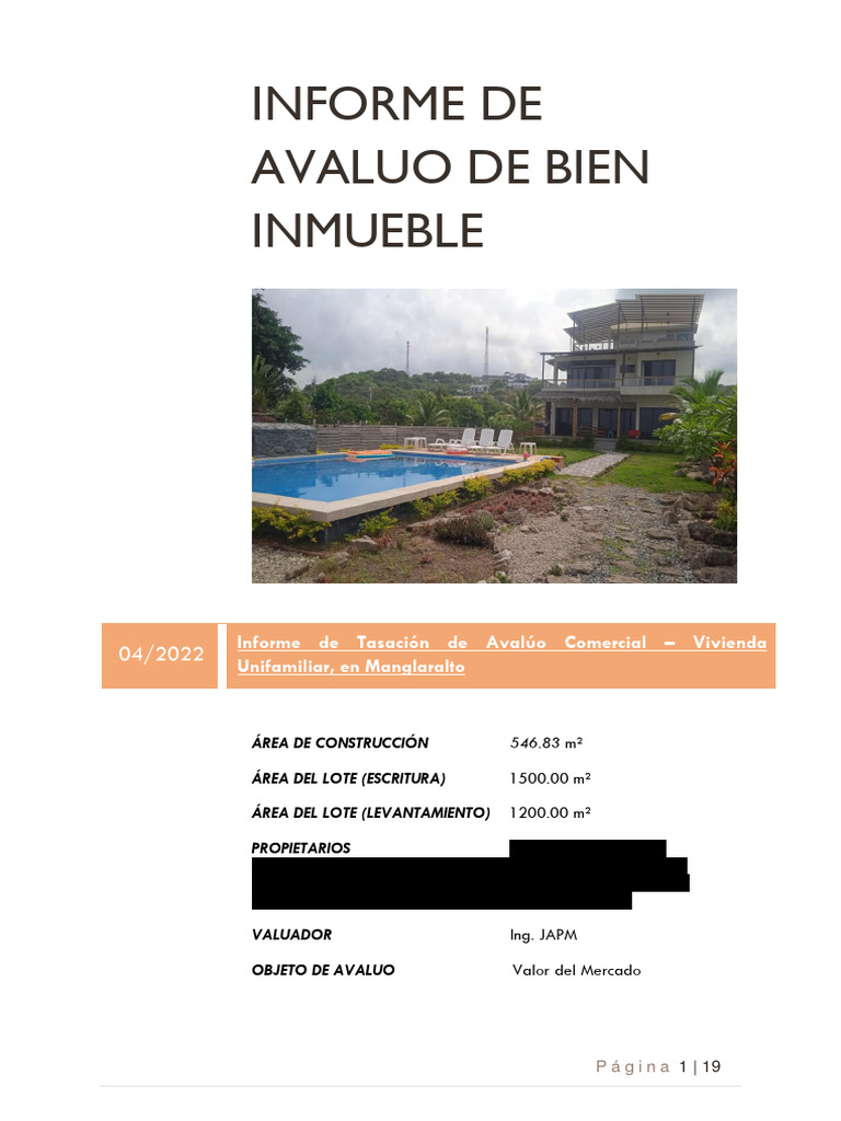 Avaluo en Vivienda | PDF | Alcantarillado | Bienes raíces