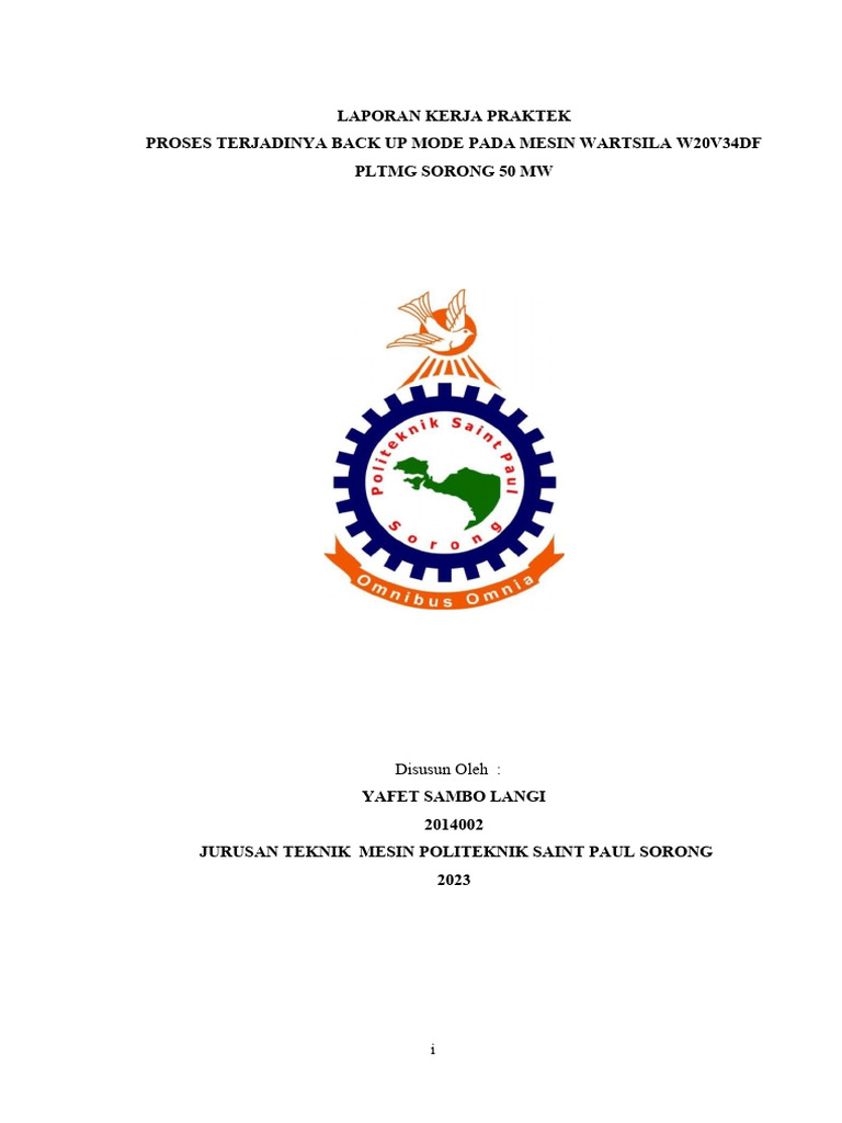 Proses Back Up Mode Mesin Wartsila 50 MW | PDF