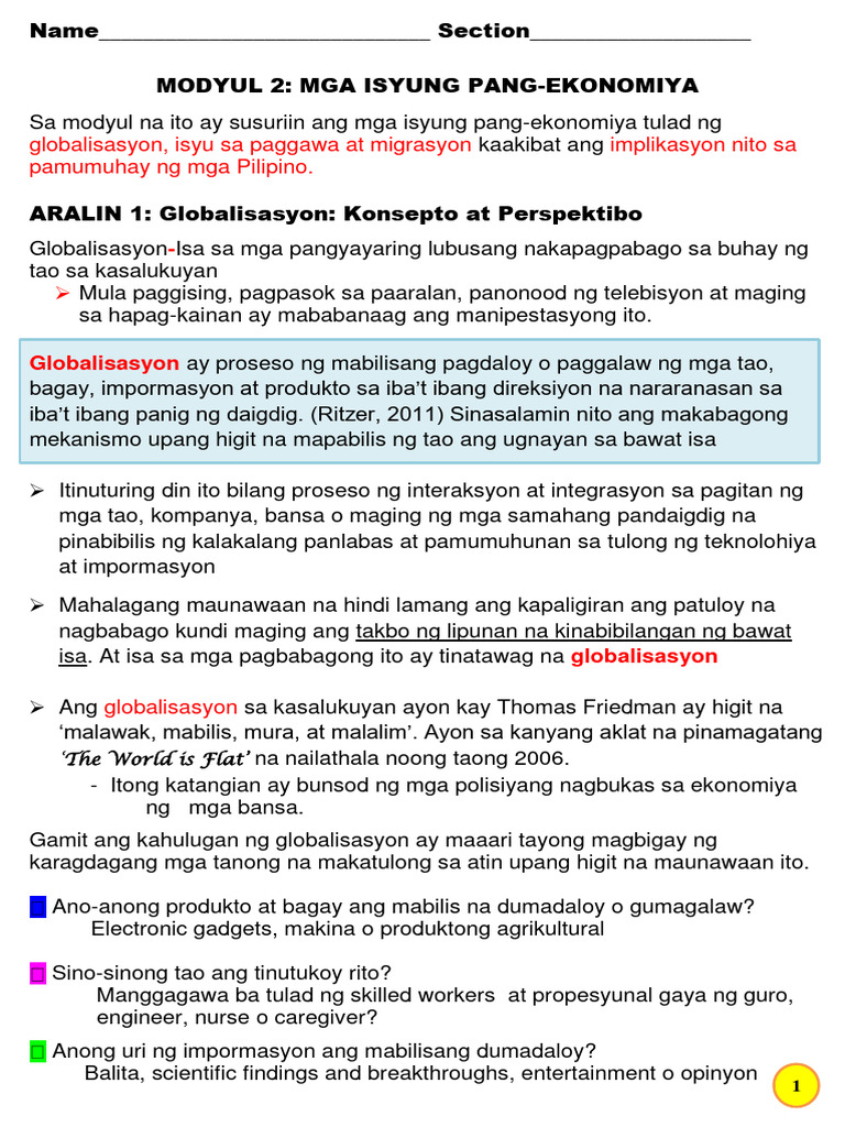 Module 2 Globalization 1 | PDF