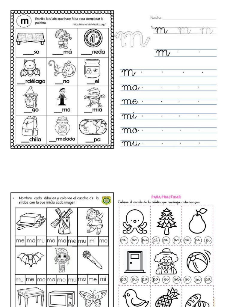 Repaso De La Letra M Y P Pdf