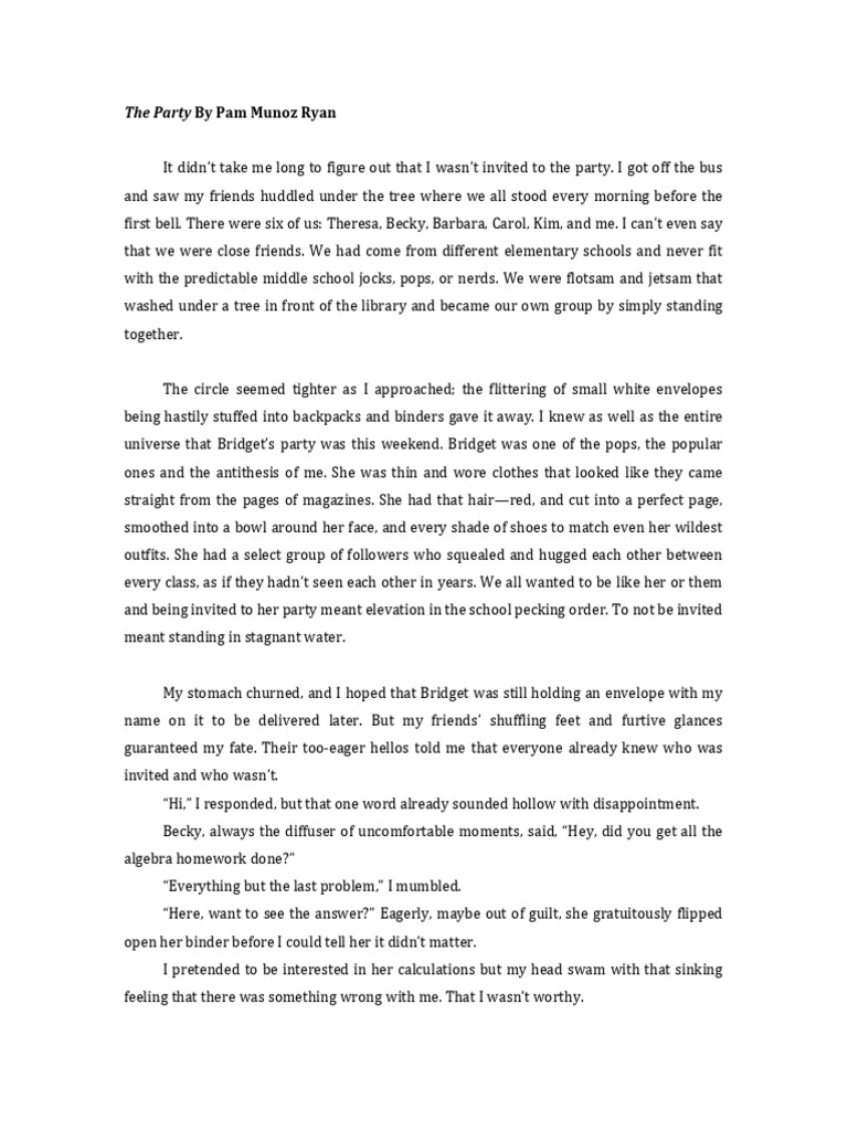 The Party by Pam Munoz Ryan | PDF | Poetry