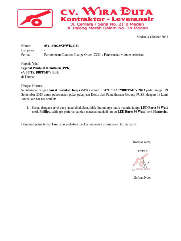 Surat Permohonan CCO | PDF