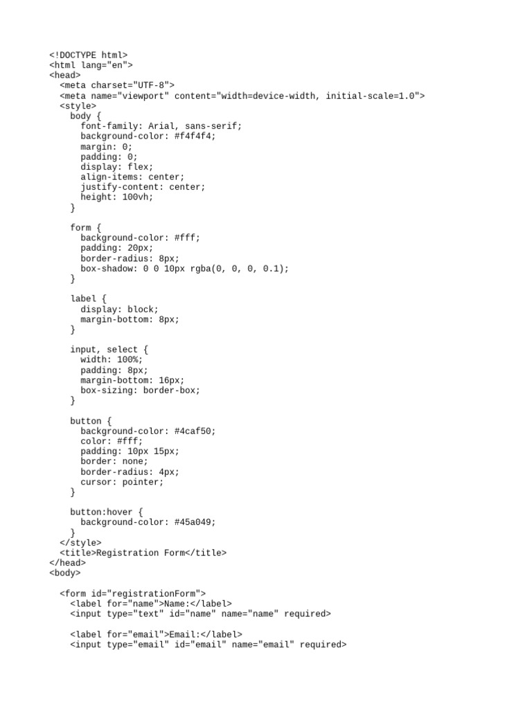 Registration Form | PDF