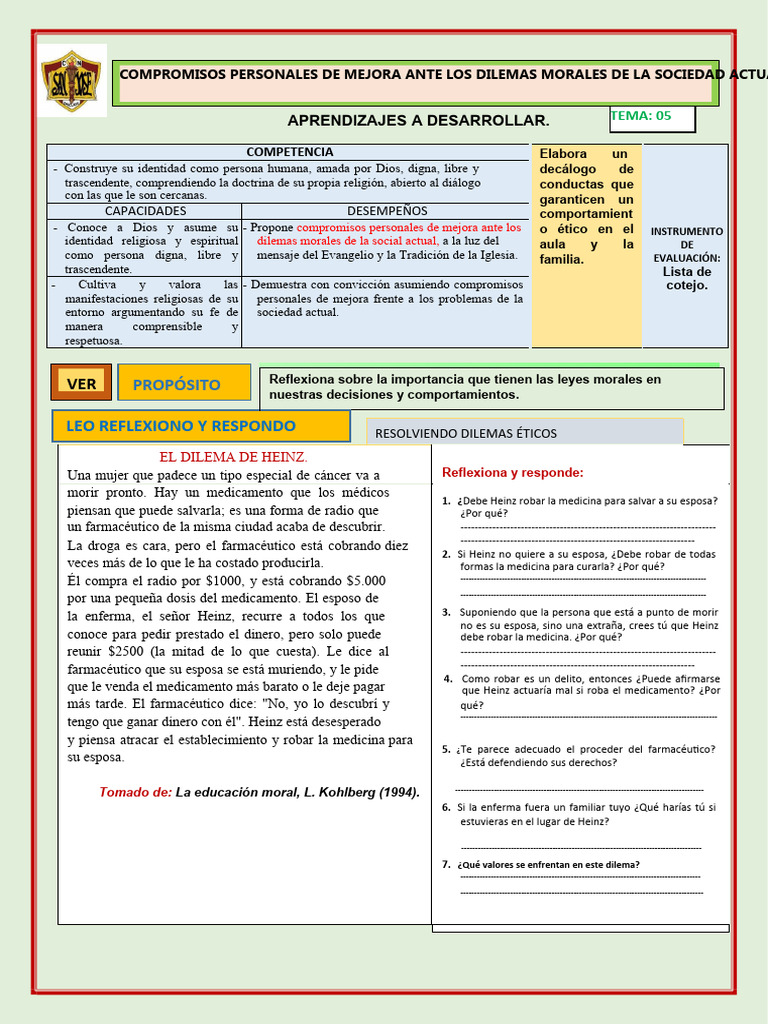 Bimestre Iii Dilemas Morales Pdf Moralidad Verdad