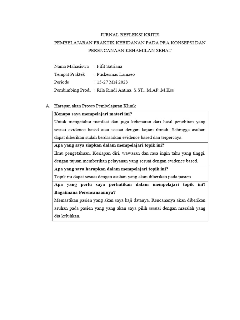 Jurnal Refleksi Kritis 702 | PDF