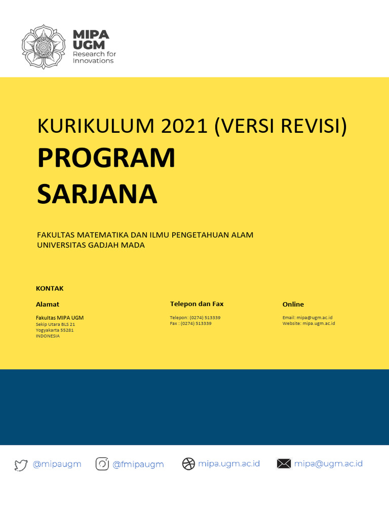 Buku Kurikulum 2021 S1 FMIPA UGM Versi Revisi | PDF