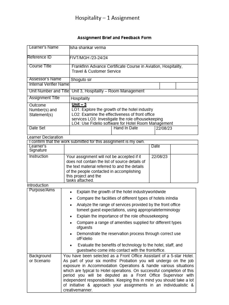 Hospitality - Room Management | PDF | Housekeeping | Hotel